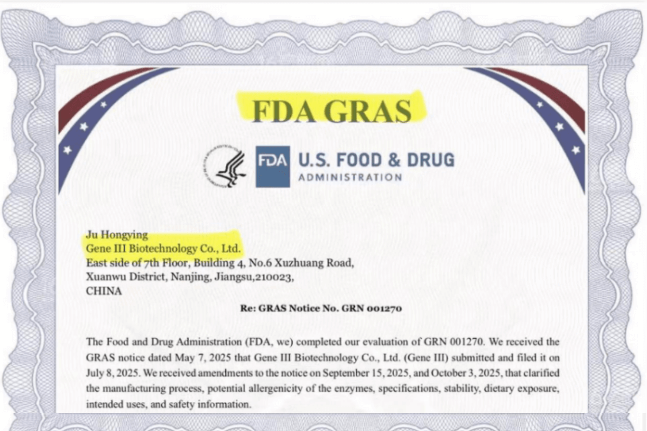 GeneIII L-Ergothioneine Achieves FDA GRAS Status at 150 mg